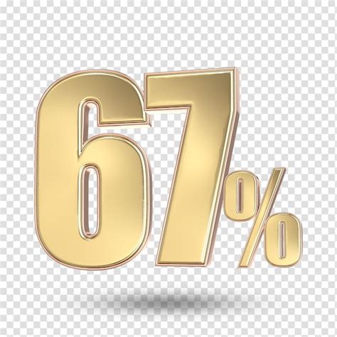 Premium Psd 67 Gold Number 3d Render