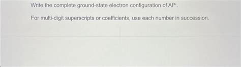 Solved Write The Complete Ground State Electron
