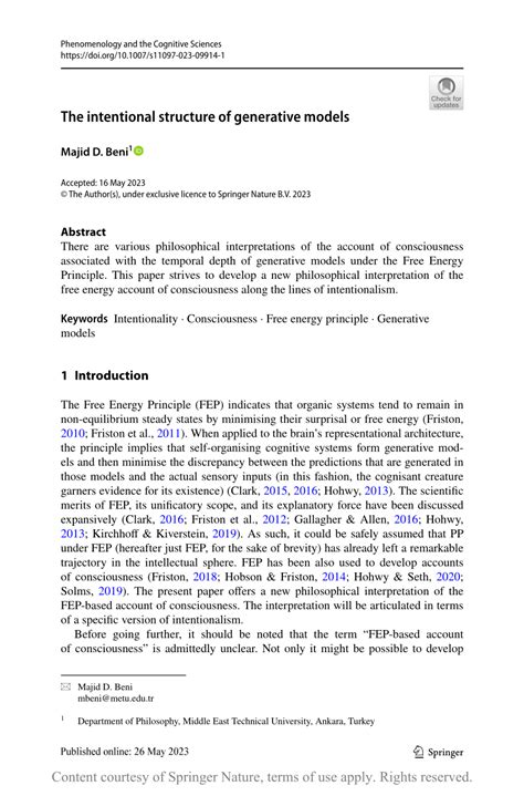 The Intentional Structure Of Generative Models Request Pdf