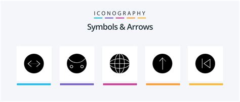 Symbols And Arrows Glyph 5 Icon Pack Including Music Arrows Shipping Arrow Left Up Creative