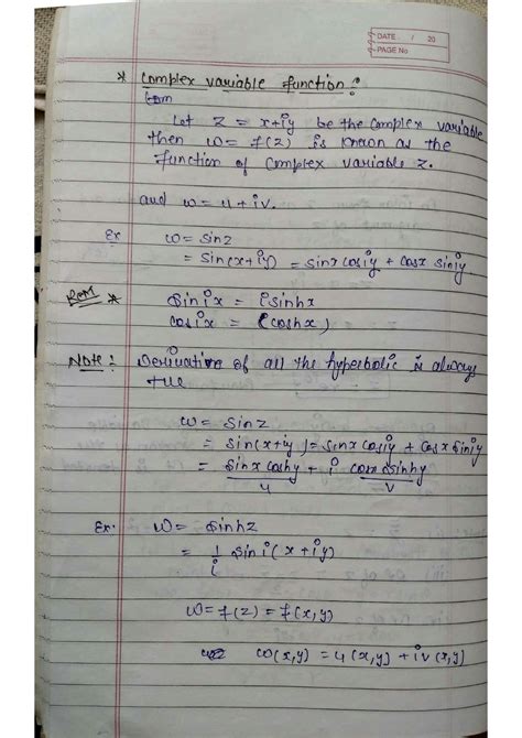 Solution B Tech Maths Complex Variable Differentiation Handwritten