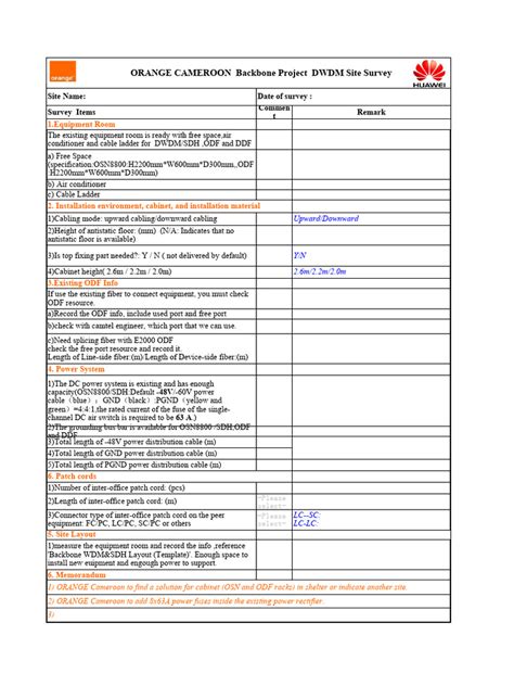 Orange Checklist Ocm Dwdm Ver 1 0 Pdf Telecommunications
