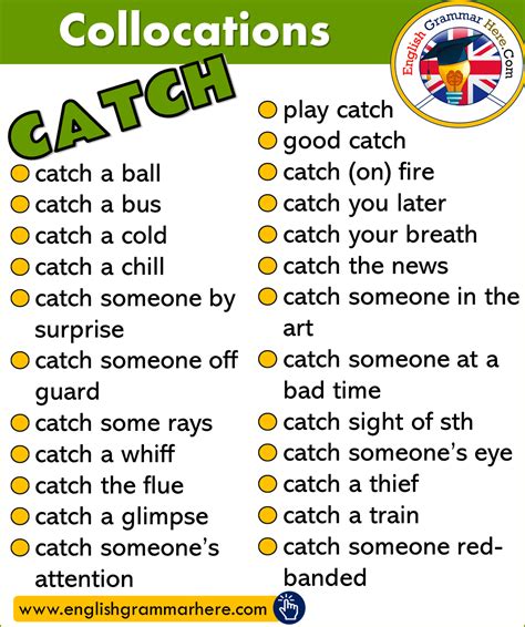 Collocations With Catch In English English Grammar Here