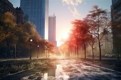 Premium Photo Urban Heat Island Effect With A Temperature Compar 00710 01