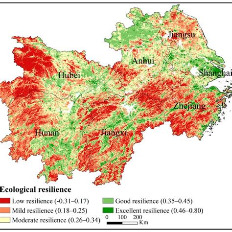 Spatial Pattern Of Ecological Resilience In The Yrebml During Download Scientific Diagram