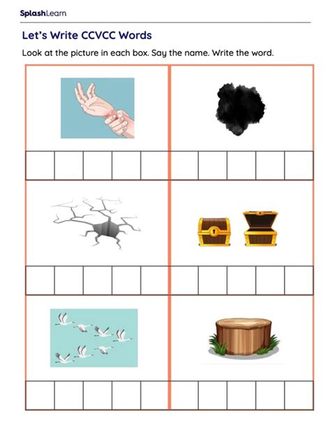 Year 2 English Ccvcc Words Worksheets Free Printable Splashlearn