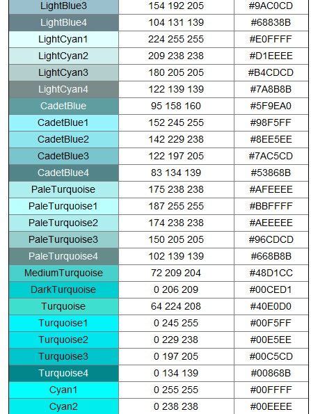 Color Palettes CMYK Color Chart And Hex Color Palette