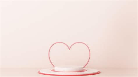 발렌타인 데이 연단 초록 발렌타인 데이 개체와 분홍색 배경이 있는 장면 0명에 대한 스톡 사진 및 기타 이미지 0명