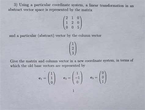 Solved Using A Particular Coordinate System A Linear Chegg