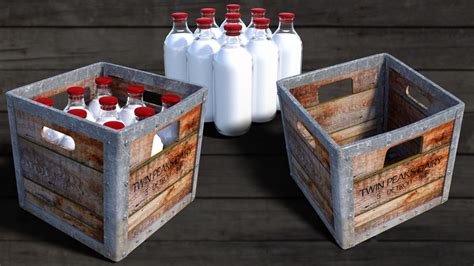 빈티지 유제품 상자 및 병 3d 모델 15 3ds C4d Lwo Dae Blend Fbx Ma Obj Max Free3d