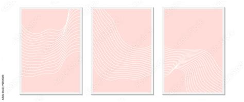 Abstract Line Art Background Vector Minimalist Modern Art Set Contour Drawing With Wavy Curved