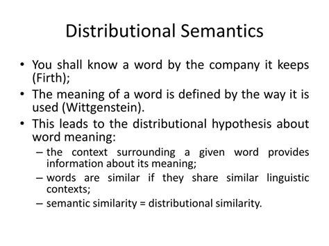 Ppt Corpus Linguistics Formal Vs Distributional Semantics Powerpoint Presentation Id1828415