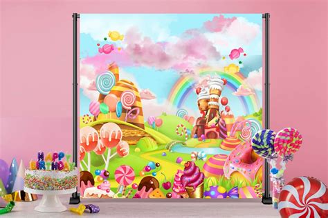 Candy Backdrop Printable Backdrop Digital Backdrop Sweets Backdrop Rainbow Backdrop