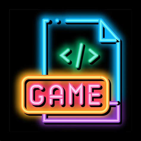 Game Development Coding Neon Glow Icon Illustration 17784392 Vector Art At Vecteezy