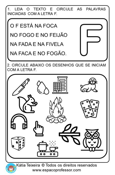 47 Atividades Com A Letra F Para Educação Infantil Que Funcionam