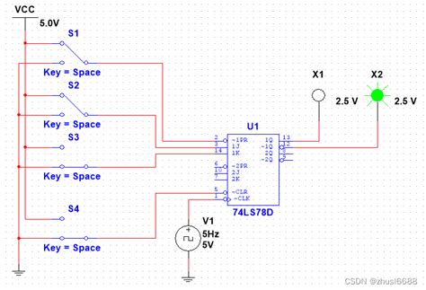 multisim14 0仿真应用设计（五十二）74ls78 jk触发器应用仿真 csdn博客