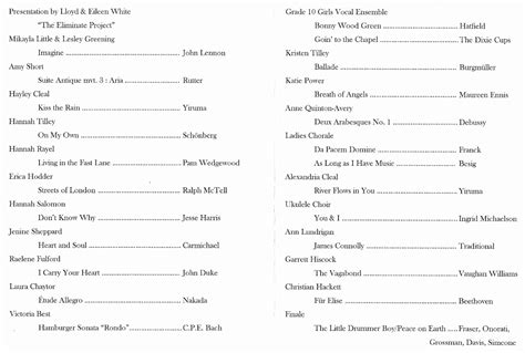 Talent Show Program Template Free