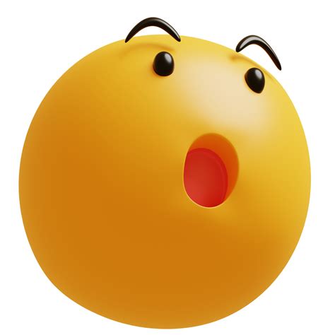 Yellow Face Wow Emoji Surprised Shocked Emoticon 3d Render