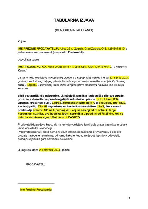 Što Je Tabularna Izjava Besplatan Primjer
