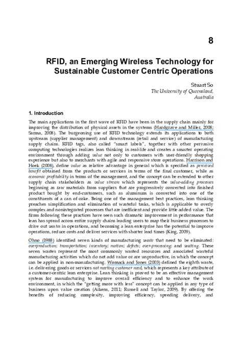 Pdf Rfid An Emerging Wireless Technology For Sustainable Customer Centric Operations