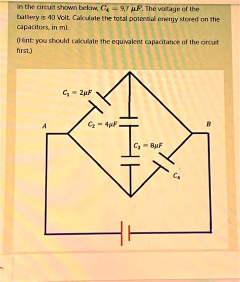 solved in the circuit shown below c 9 7 f the voltage of the