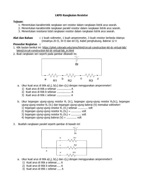 Lkpd Rangkaian Resistor Pdf