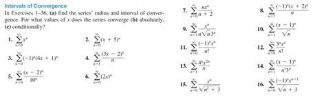 answered intervals of convergence in exercises… bartleby