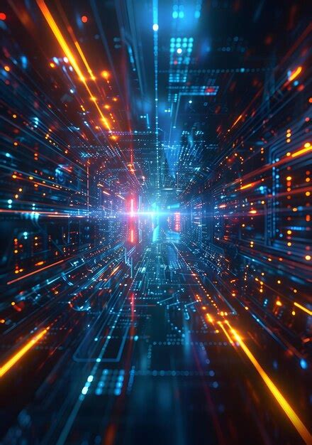Binary Code Tunnel Premium Ai Generated Image