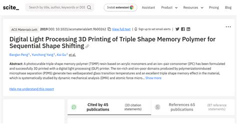 Digital Light Processing 3d Printing Of Triple Shape Memory Polymer For Sequential Shape
