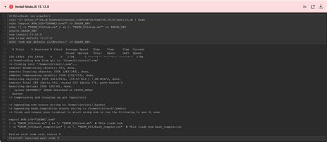 sourcing nvm sh exits with code 3 when nvmrc is present and version is