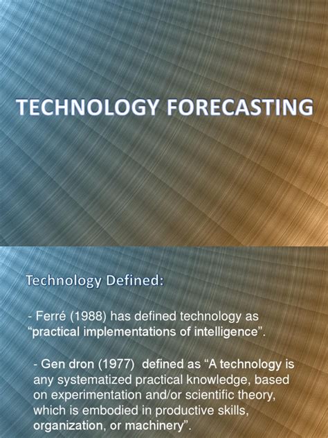 Technology Forecasting Pdf Forecasting Innovation
