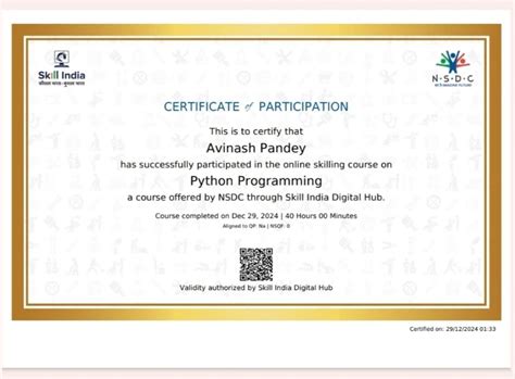 avinash pandey on linkedin pythonprogramming skillindia nsdc