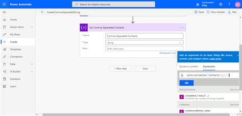 Creating Comma Separated String Using Array Collection In Microsoft Flow