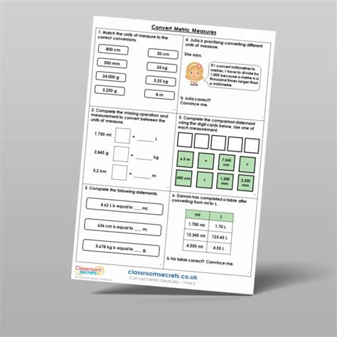 Year 6 Metric Measures Reasoning And Problem Solving Resource Classroom Secrets