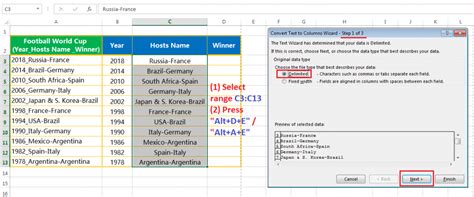 Examples Of Text To Columns How To Split Cells Columns In Excel