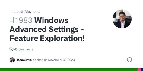 Windows Advanced Settings Feature Exploration · Issue 1983