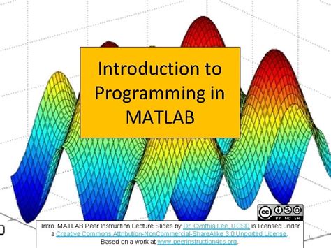 Introduction To Programming In MATLAB Intro MATLAB Peer