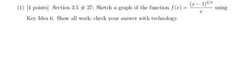 solved 1 [4 points] section 3 5 27 sketch a graph of