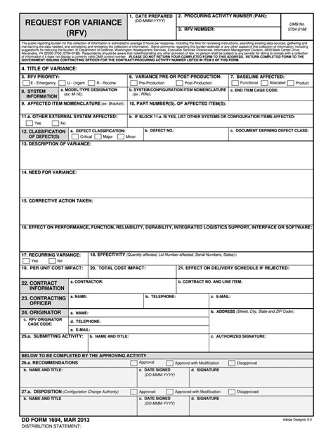 Dd Form 1694 Printable Form 2025