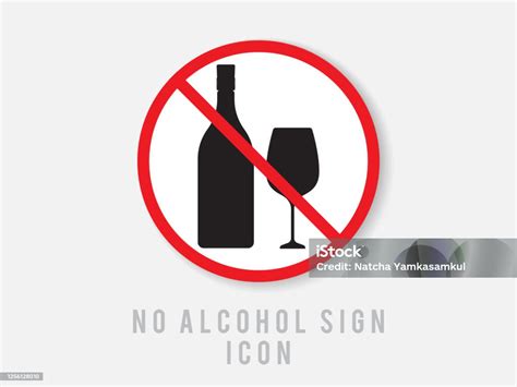 알코올 기호 벡터가 없습니다 빨간 원을 통해 공격 기호 경고아이콘입니다 알코올 음료 금지 맥주 음료 정지 표지판 나쁜 스탬프 격리된 플랫 아이콘입니다 흰색 배경에 무알코올에