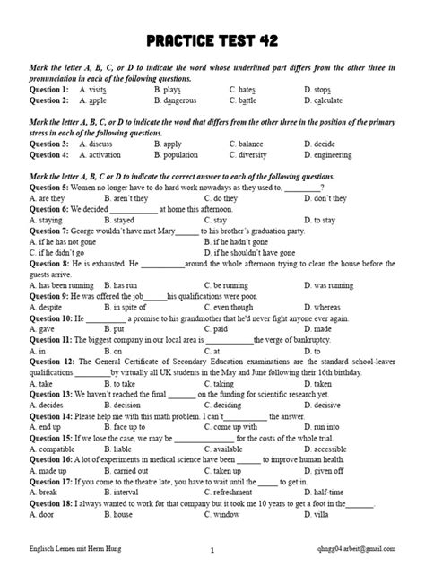 Practice Test 42 Pdf Extinction Biodiversity