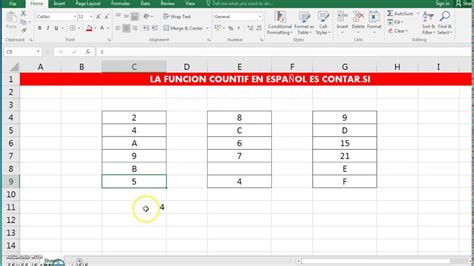 Función Countif En Excel