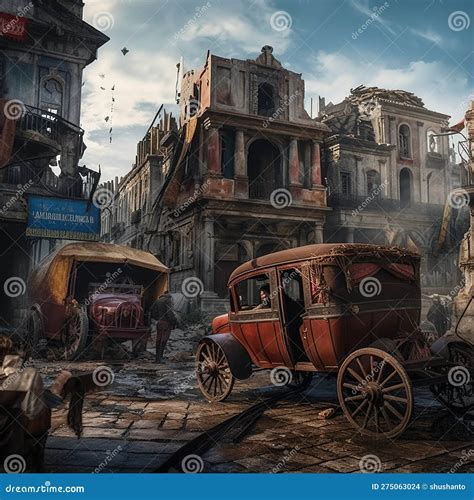 Spectacular Colorful Rococo Cityscape Stock Illustration Illustration