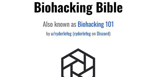 Biohacking Bible - A Neuropsychopharmacology Encyclopaedia : r/Biohackers