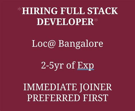 Arokya Naresh On Linkedin Fullstackdeveloper Bangalorehiring