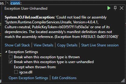 Could Not Load File Or Assembly System Diagnostics DiagnosticSource System Runtime