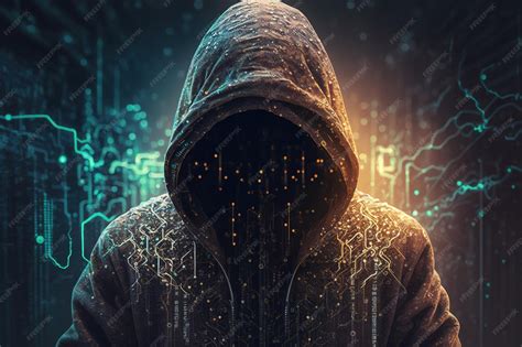 Premium Ai Image Cybersecurity Computer Hacker With Hoodie