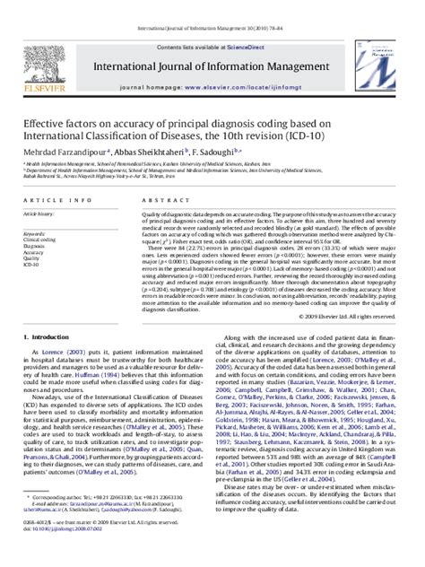 Pdf Effective Factors On Accuracy Of Principal Diagnosis Coding Based
