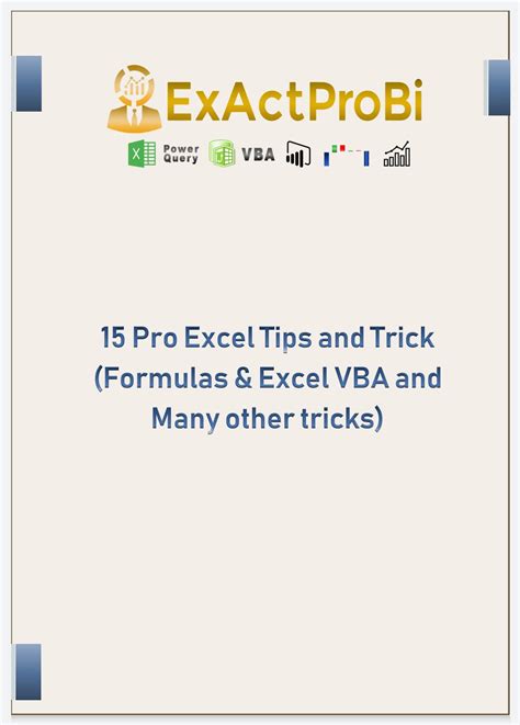 Free Ebook 15 Pro Excel Tip And Trick Formulas And Excel Vba And Many