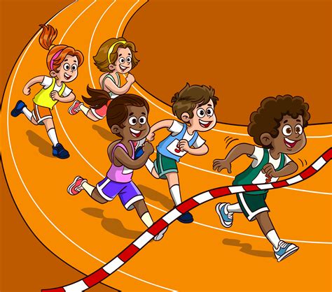 Running race. Vector illustration of students in a running competition. 12576660 Vector Art at ...